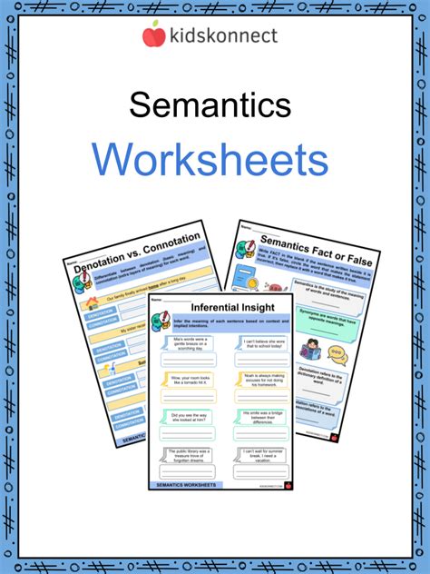 Semantics Worksheets Definition Denotation Vs Connotation