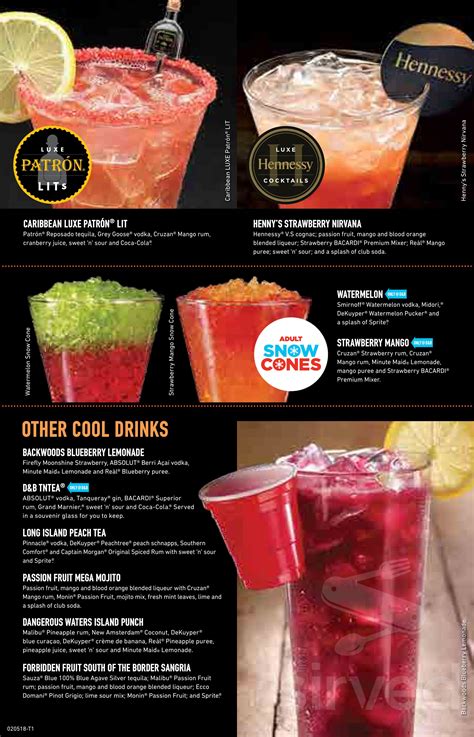 Dave And Busters Menu In Greenville South Carolina Usa