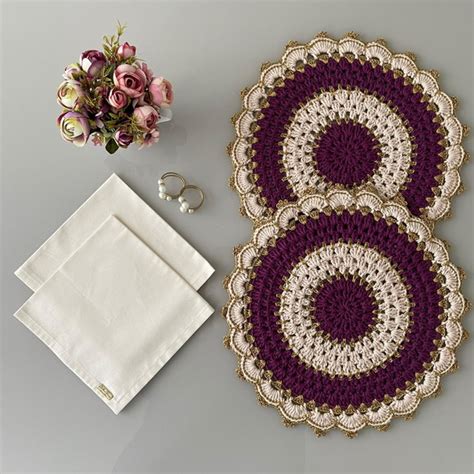 Kit Mesa Posta 02 Lugares Glamour Purple Elo7