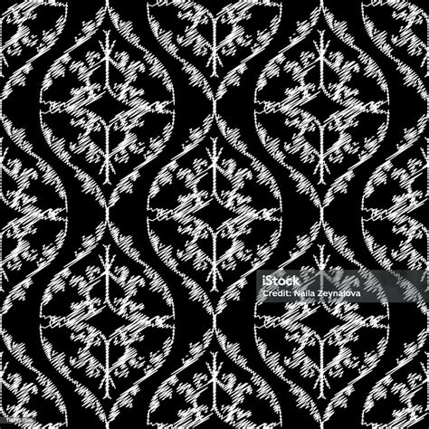 다 마스크 자 수 벡터 완벽 한 패턴입니다 바로크 태피 스 트리 흑백 배경입니다 빈티지 자 수 장식 질감이 있는 배경을 반복 합니다 화려한 그런 지 스티치 스타일 디자인 끝