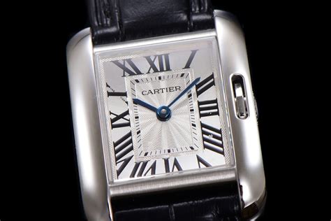 Tank Anglaise 302mm White Dial In Steel On Leather Strap Dealer Clocks