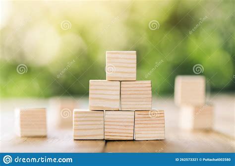 Ladder Career Path For Business Growth Success Process Concept Wooden Blocks Are Stacked In
