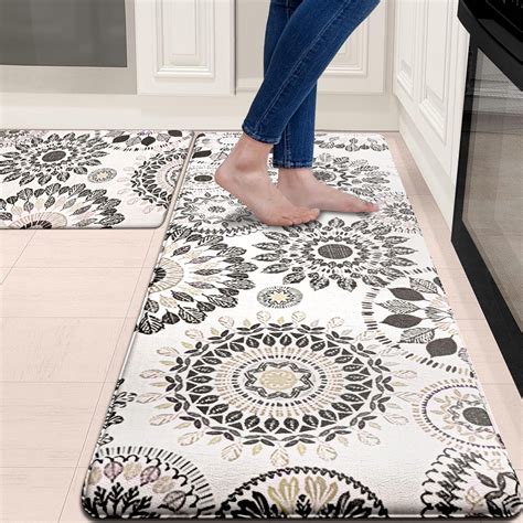 Kitchen Mat Cushioned Anti Fatigue Kitchen Rug Set 2 Pieces Non Slip