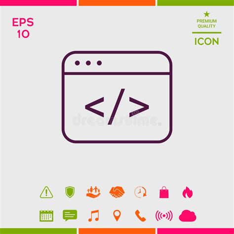 Code Editor Icon Stock Vector Illustration Of Computer