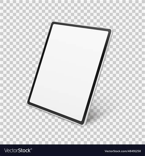 White Realistic Tablet Mockup Isolated Royalty Free Vector