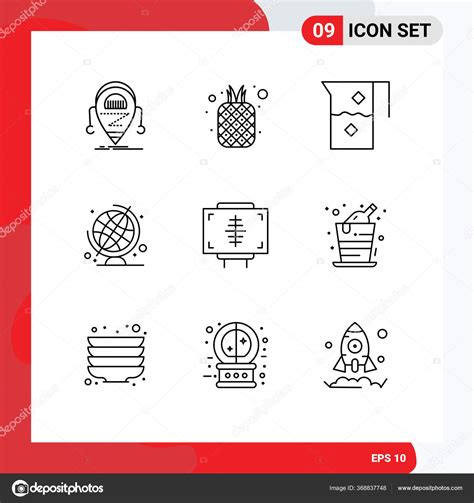 Universal Outlines Set Web Mobile Applications Globe Education Natural
