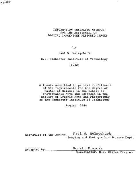 Pdf Information Theoretic Metrics For The Assessment Of Digital Image