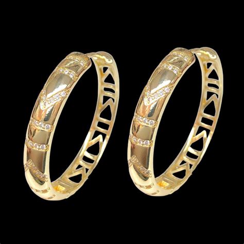 Oro Laminado Gold Filled Verona Cubic Zirconia Hoop Earrings Kuania