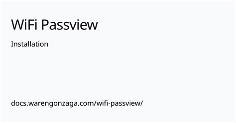 installation wifi passview