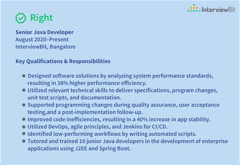 Java Developer Resume Full Guide And Example InterviewBit