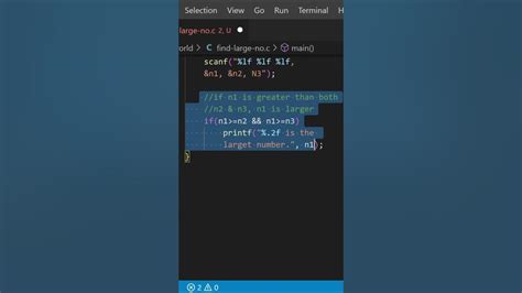 C Programming Find The Largest Number Among Three Number Youtube