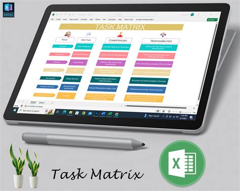 Task Matrix Task Planner Productivity Planner Task Management Project Management Template Excel