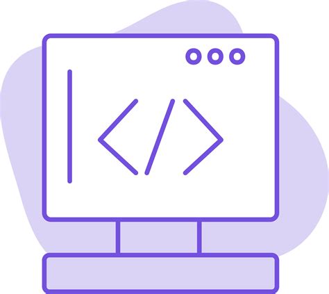 Web Coding In Desktop Icon On Purple Background Vector Art At Vecteezy