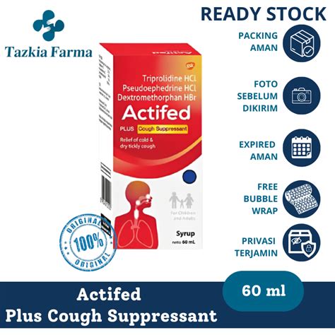 Jual Actifed Plus Cough Suppressant 60ml Merah Obat Flu And Batuk