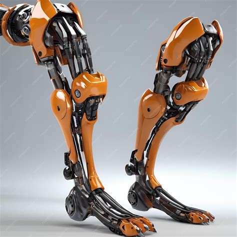 A Highly Detailed 3d Model Of A Robotic Leg Showcasing Its Advanced