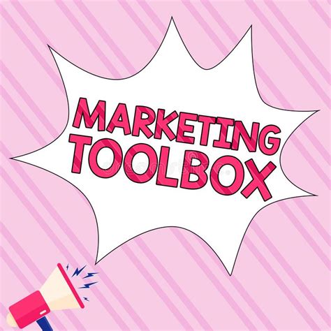 Text Showing Inspiration Marketing Toolbox Concept Meaning Means In Promoting A Product Or