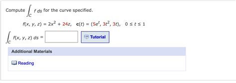 solved compute ∫cfds for the curve specified