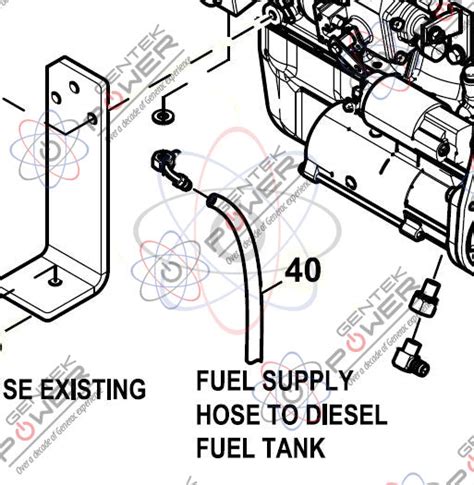 Generac 0f3741g Diesel Fuel Stainless Line From Tank Gentek Power Generac Parts