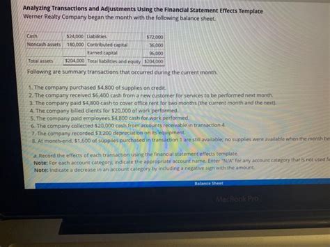 Solved Analyzing Transactions And Adjustments Using The