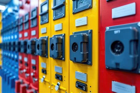 Closeup Of Electrical Control Panel With Switches And Labels Premium Ai Generated Image