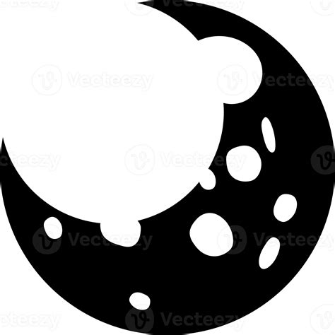 Black Crescent Moon Doodle Icon 60007104 Png