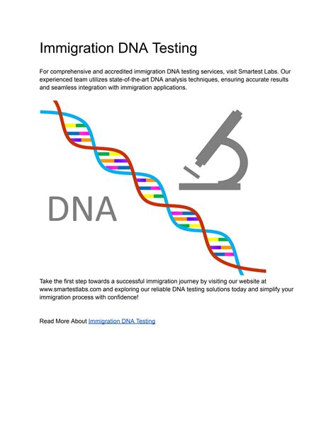 Immigration Dna Testing By Smar Test Labs Issuu