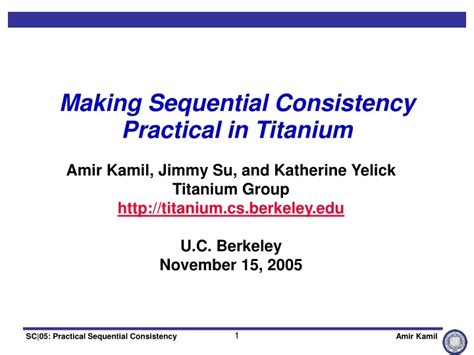 Ppt Making Sequential Consistency Practical In Titanium Powerpoint