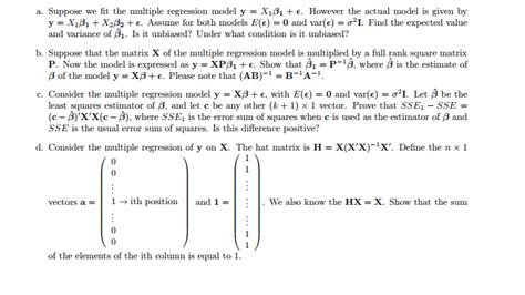solved a suppose we fit the multiple regression model y