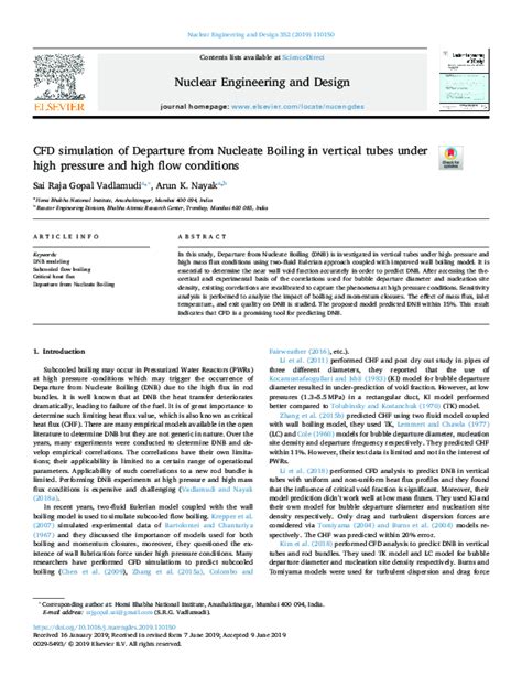 Pdf Cfd Simulation Of Departure From Nucleate Boiling In Vertical Tubes Under High Pressure