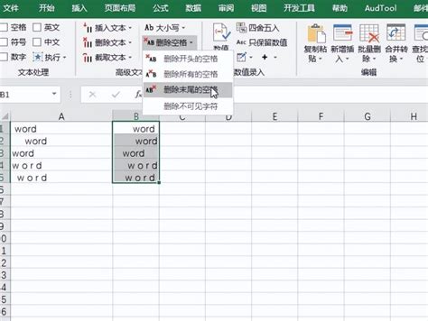 excel只删除开头和末尾空格，中间不管的2种操作 excel去掉cell第一个空格 保留其他空格 csdn博客