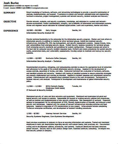 FREE 9 Sample Security Resume Templates In MS Word PDF