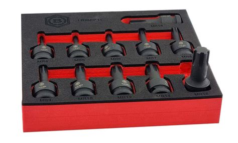 Britool Hallmark Lribep11 12 Drive 11 Piece Impact Ribe Socket Set
