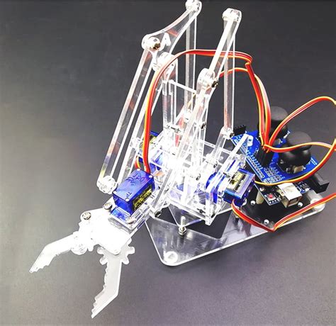 SG MG S DOF Unassembly Acrylic Mechanical Arm Robot Manipulator Claw For Arduino UNO Maker
