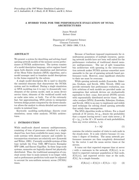 Pdf A Hybrid Tool For The Performance Evaluation Of Numa Architectures