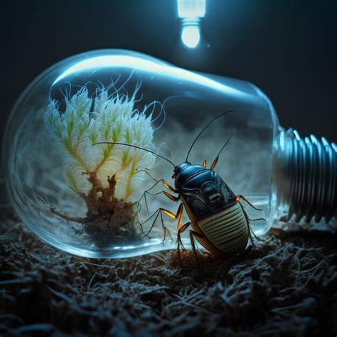 Premium Ai Image There Is A Bug That Is Inside Of A Glass Bottle Generative Ai