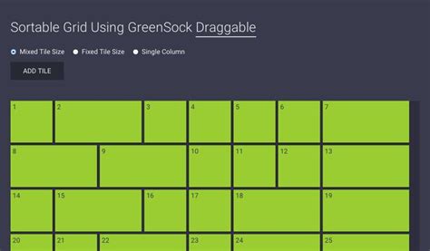 Sortable Grid Using Greensock Draggable