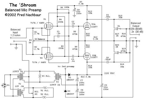 A Detailed Schematic Of A Tube Microphone Preamp