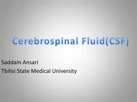 Cerebrospinal Fluid Csf And Interpreting Lumbar Puncture Pptx
