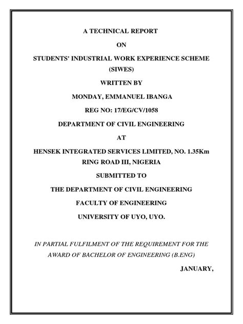 hensek siwes report pdf