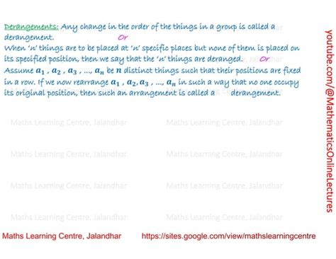 Class 11chapter 7permutation And Combinations Dearrangements And