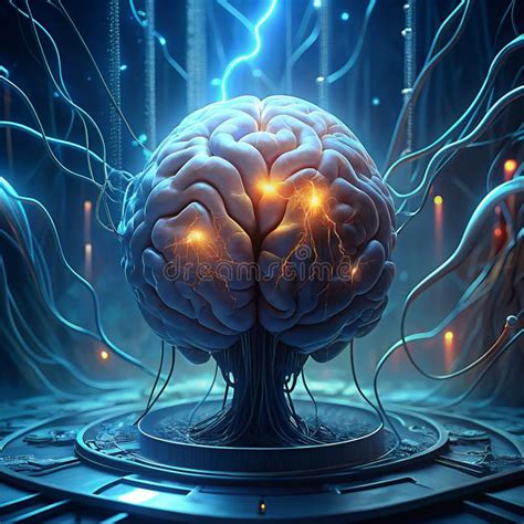 A Human Brain Is Depicted Against A Backdrop Of Stylized Electrical Activity Highlighting Its