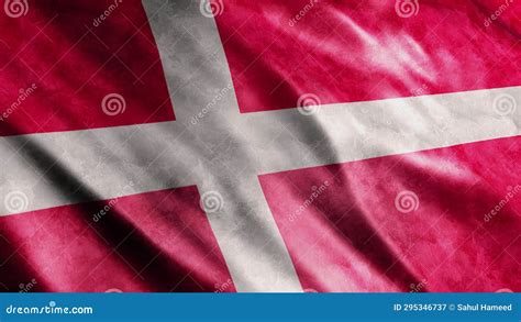 Denmark National Grunge Flag Animation With Seamless Loop Stock Video