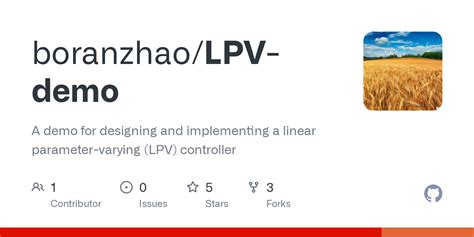 GitHub Boranzhao LPV Demo A Demo For Designing And Implementing A Linear Parameter Varying