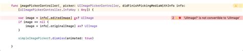 Ios Uiimage Is Not Convertible To Uiimage Issue In Swift 4