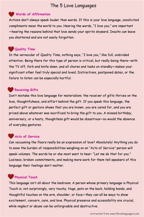 The 5 love languages quiz learning our love language – Artofit