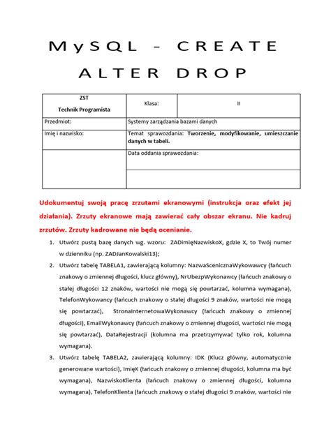 Mysql Create Alter Drop Pdf
