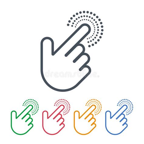 Click Icons With Hand Cursors Design Pointer Symbols Stock Vector