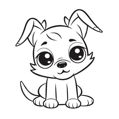 Lindo Cachorro Imprimir Outs P Gina Para Colorear Con Los Ojos Grandes