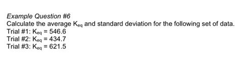 solved example question 6 calculate the average keq and