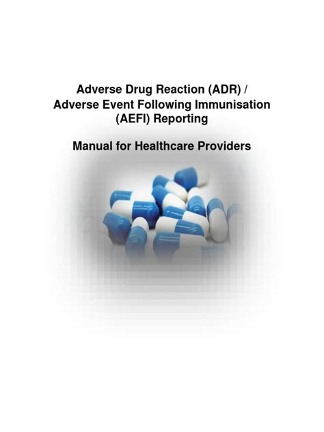 Adverse Drug Reaction Adr Adverse Event Following Immunisation Aefi Reporting Manual For